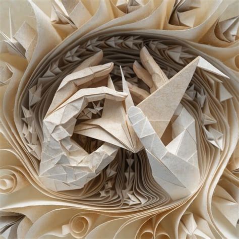 Free Origami Hands Transform Image Origami Papercraft Sculpture