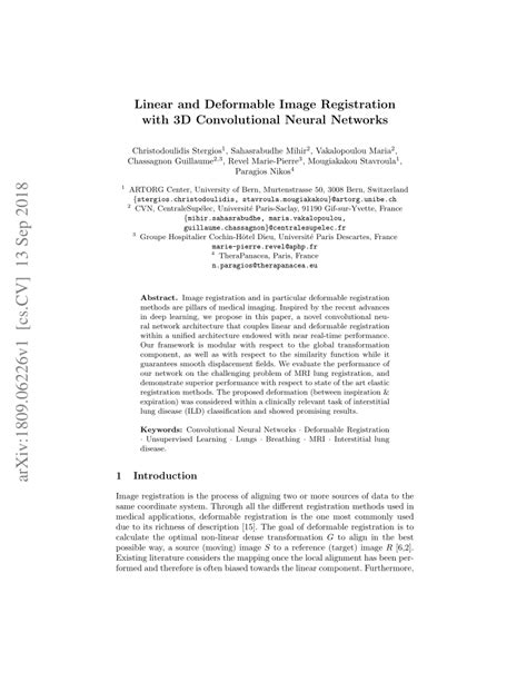 Pdf Linear And Deformable Image Registration With 3d Convolutional Neural Networks
