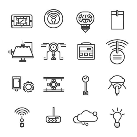 Premium Vector Minimalist Line Art Icon Iot Collection Set Logo Symbol
