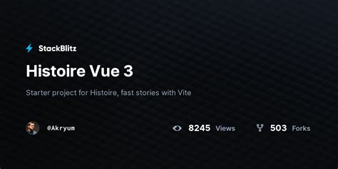 Histoire Vue 3 StackBlitz
