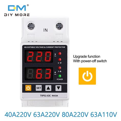 Diymore Dual Display Self Resetting Overvoltage Undervoltage Protector Switch Overcurrent