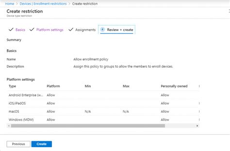 Enrollment Restrictions In Intune