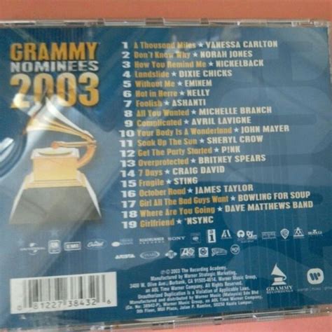 Cd Of 2003 Grammy Nominees Hobbies And Toys Music And Media Vinyls On