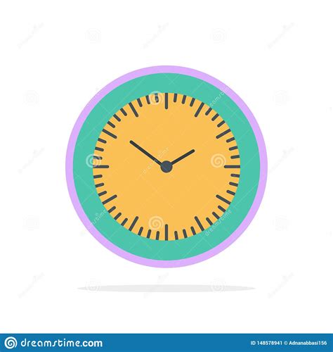Time Watch Minutes Timer Abstract Circle Background Flat Color Icon Stock Vector