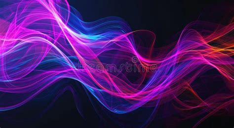 A Colorful Light Wave Pattern On A Black Background Stock Image Image Of Generated Light