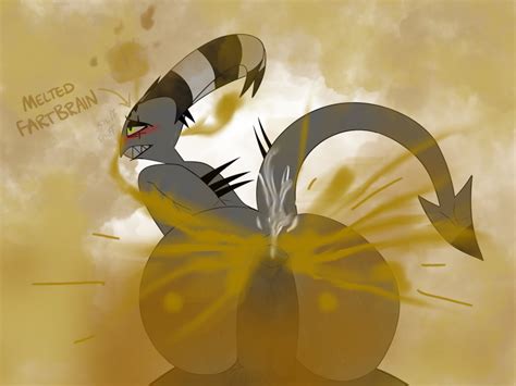 Rule 34 Blitzo Helluva Boss Blushing Cumming Enjoying Farts Fart Fart Cloud Fart Sniffing