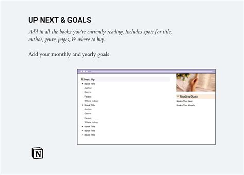 Reading List Notion Template Notion Organization For Book Lovers Readers Minimal Etsy