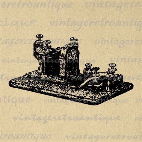 Vintage Printable Telegraph Machine Graphic
