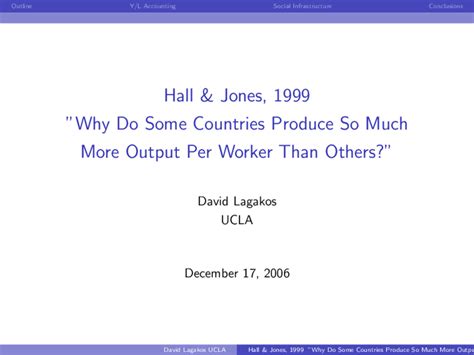 Why Do Some Countries Produce So Much More Output Per Worker Than Others German 0270 Docsity