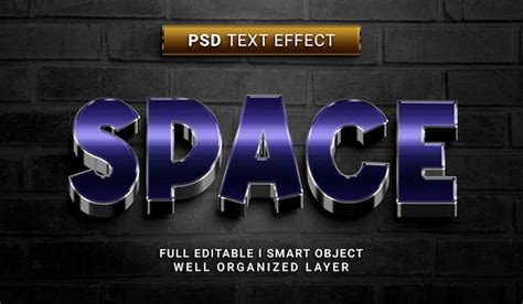Premium Psd Modern Space 3d Style Text Effect