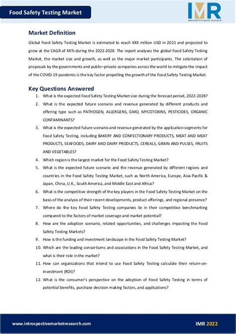 Food Safety Testing Market Pdf