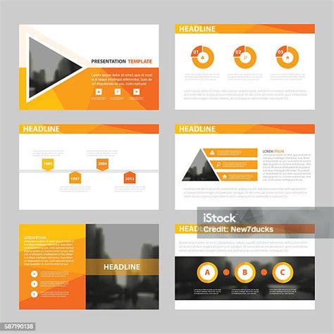 오렌지 추상 프리젠 테이션 템플릿 인포 그래픽 요소 템플릿 평면 디자인 세트 0명에 대한 스톡 벡터 아트 및 기타 이미지 0