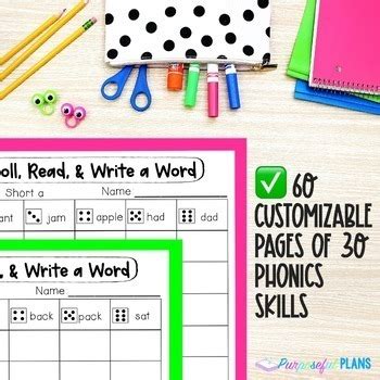 EDITABLE Roll Read Write A Word By Sally Hansen Purposeful Plans