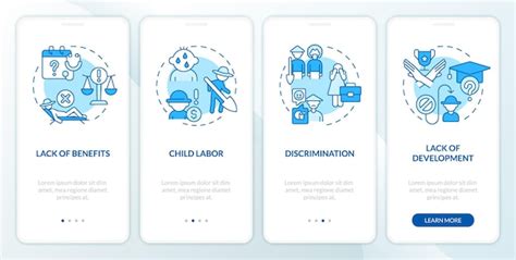 Premium Vector Labour Problems In Agriculture Blue Onboarding Mobile App Screen Farm Work