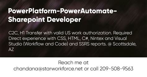 Powerplatform Powerautomate Sharepoint Developer Startekk
