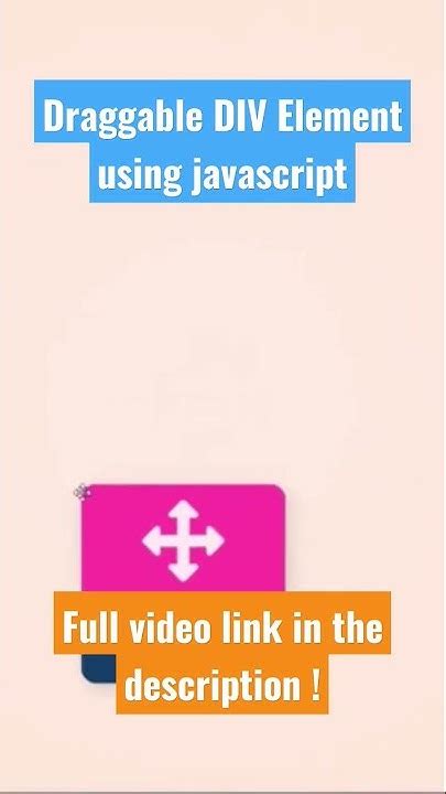Draggable Div Element Using Javascript Youtube