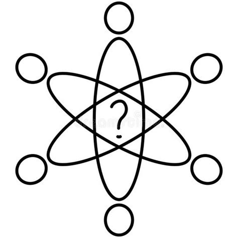 Human Silhouettes In The Shape Of An Atom With A Question Mark In The
