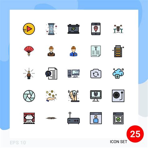 Universal Icon Symbols Group Of 25 Modern Filled Line Flat Colors Of
