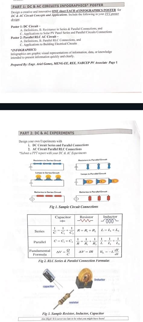 Solved Part 1 Dc And Ac Circuits Infographics Poster Design