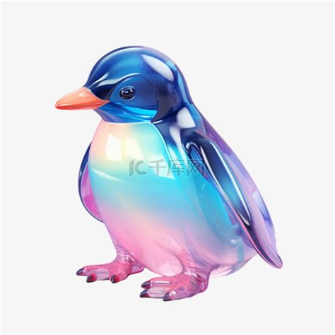 3D企鹅渐变质感UI设计UX素材图片免费下载 千库网