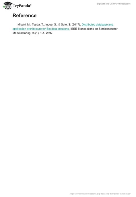 Big Data And Distributed Databases 336 Words Research Paper Example