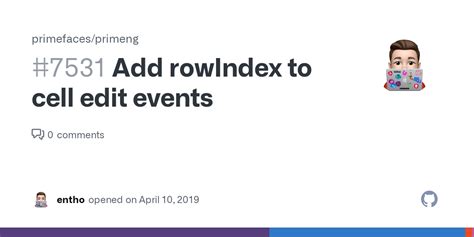 Add Rowindex To Cell Edit Events · Issue 7531 · Primefacesprimeng