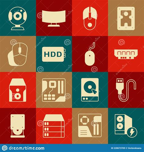 Set Case Of Computer Usb Cable Cord Ram Random Access Memory