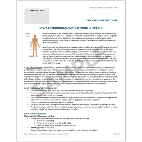 Joint Arthrogram With Steroid Injection After Care Society Of Interventional Radiology