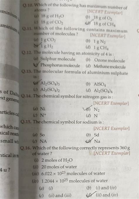 No Phosphorus Molecule D Methanemolecule Q 13 The Molecular Formula Of