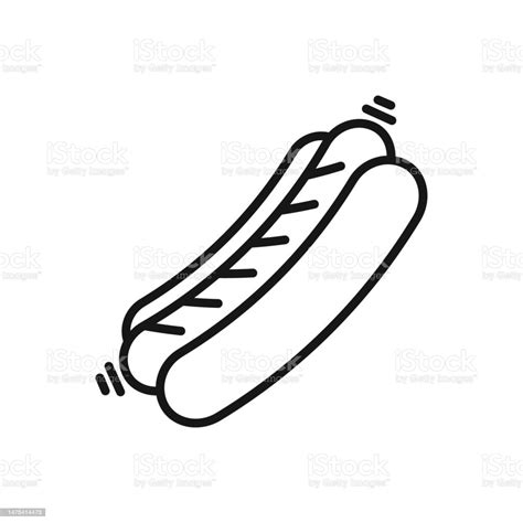 핫도그의 편집 가능한 아이콘 흰색 배경에 격리된 벡터 그림 프레젠테이션 웹 사이트 또는 모바일 앱에 사용 0명에 대한 스톡 벡터 아트 및 기타 이미지 Istock