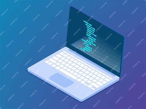 Premium Vector Coding With Laptop Vector Isometric
