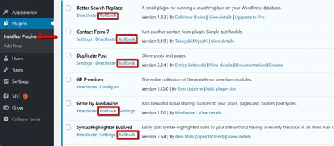 How To Rollback Wordpress Plugin Update Scratch Code