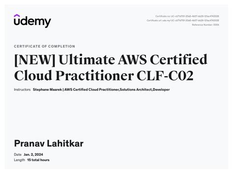 Successful Completion Of Aws Certification Course On Udemy Learned A
