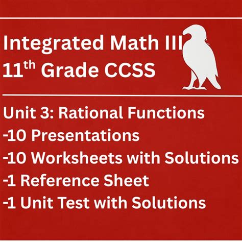Integrated Math 3 Unit 3 Rational Functions By Learn Math With Anna