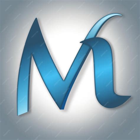 Premium Photo A Close Up Of A Blue M Logo On A Gray Background