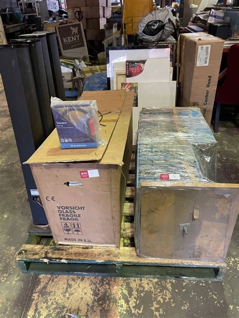 Pallet Of Speaker Subwoofer Glass Shleving With Wooden Frames More Auction 0009 2187879