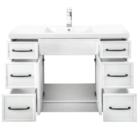 Cutler Manhattan 48” White Single Sink Freestanding Bathroom Vanity Ma