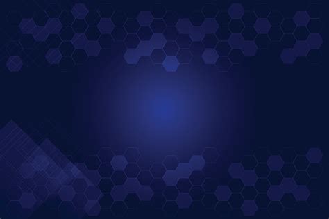 육각형의 표면이 있는 밝고 진한 파란색 배경입니다 기술 배너 및 비즈니스 템플릿입니다 육각형의 모양과 패턴 0명에 대한 스톡