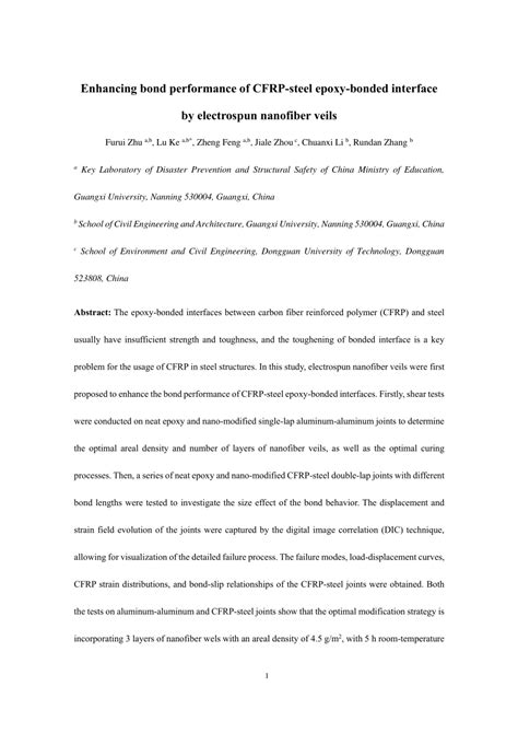 Pdf Enhancing Bond Performance Of Cfrp Steel Epoxy Bonded Interface