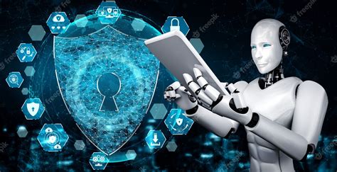 Premium Photo Ai Robot Using Cyber Security To Protect Information