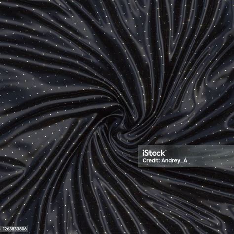 골드 폴카 도트 패턴의 실크 고급 소재의 3d 렌더 일러스트레이션 3차원 형태에 대한 스톡 사진 및 기타 이미지 3차원 형태 가리기 곡선 Istock