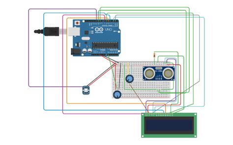 circuit design garbage segregator and bin level indicator tinkercad