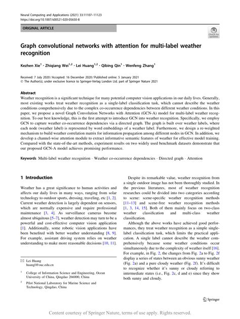 Graph Convolutional Networks With Attention For Multi Label Weather