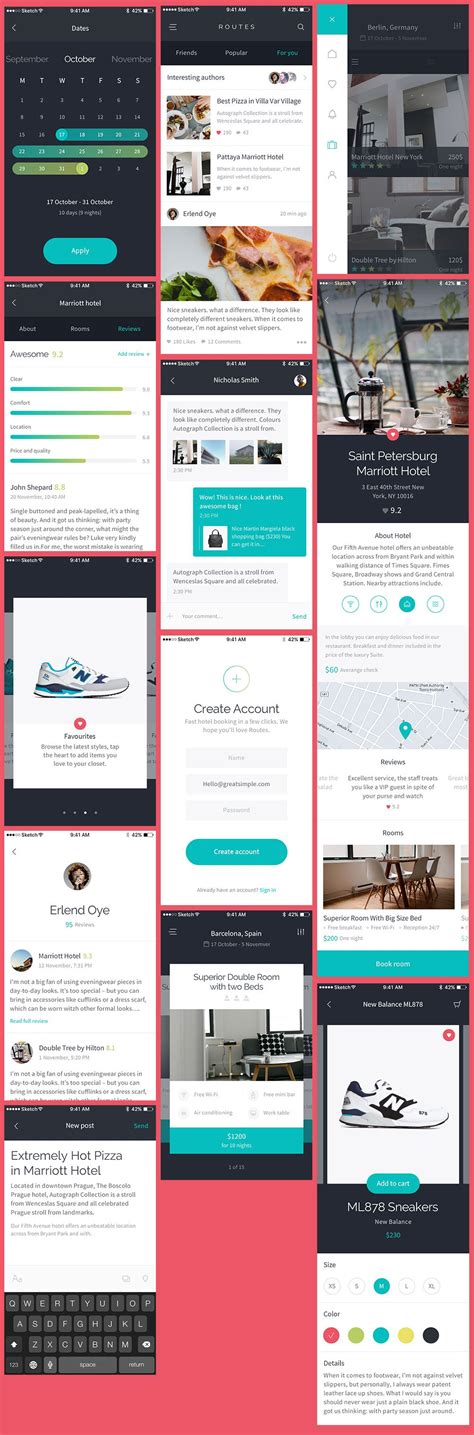 Routes Ui Kit Psd Sketch скачать бесплатно Graphicsland