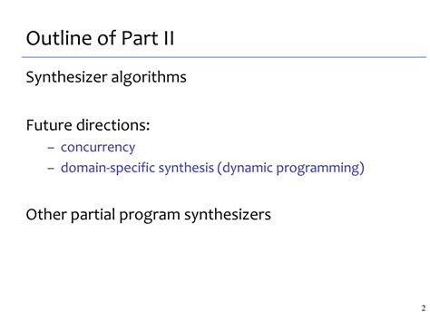 ppt automatic programming revisited part ii synthesizer algorithms