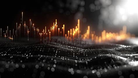 Abstract Glowing Data Visualization With Orange And Black Tones Creating A Futuristic And High