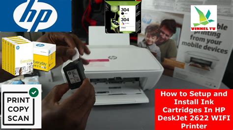 How To Setup And Install Ink Cartridges In Hp Deskjet Wifi Printer Youtube