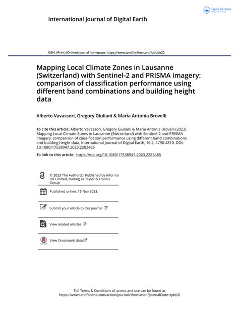 PDF Mapping Local Climate Zones In Lausanne Switzerland With