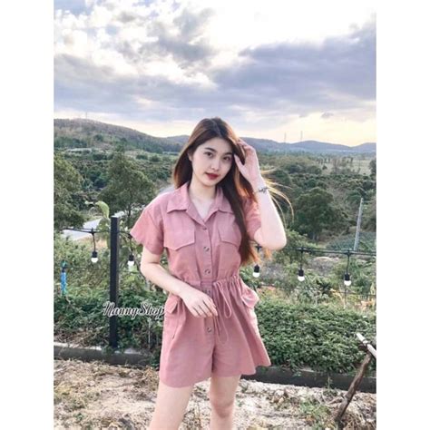 พร้อมส่ง Camping ชุดแคมป์ปิ้งผู้หญิง ชุดจั๊มสูทกางเกงขาสั้น ชุดแค้มปิ้ง ชุดเดินป่า ชุดเซทกางเกง