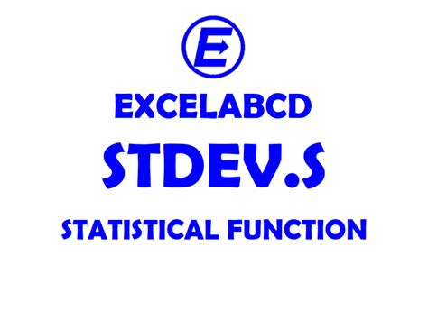 Excel STDEV S Function Excelabcd